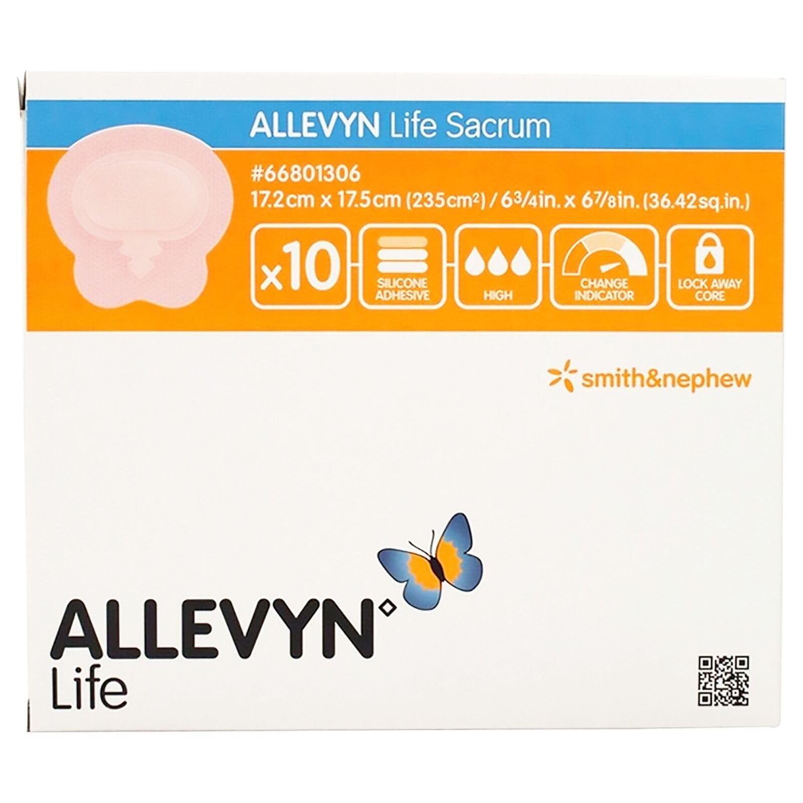 Apósito para heridas Smith & Nephew ALLEVYN Life Small Sacrum | Bodega ...