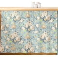 Blue Flowers Cabinet Curtains 28"W x 35"L, Romantic Farmhouse Botanical ...