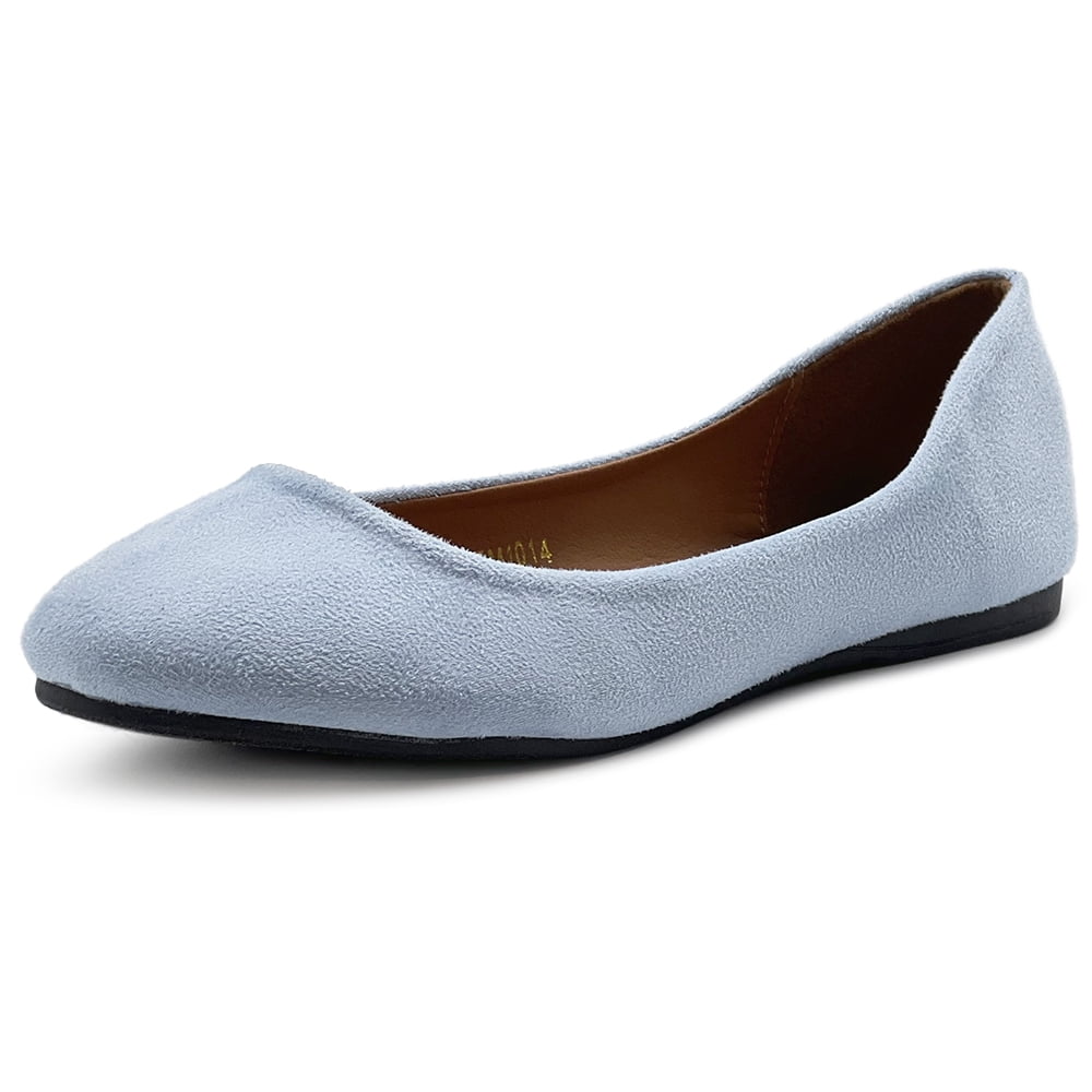 Ollio Women's Shoes Ballet Light Faux Suede Low Heels Flats ZM1014 ...