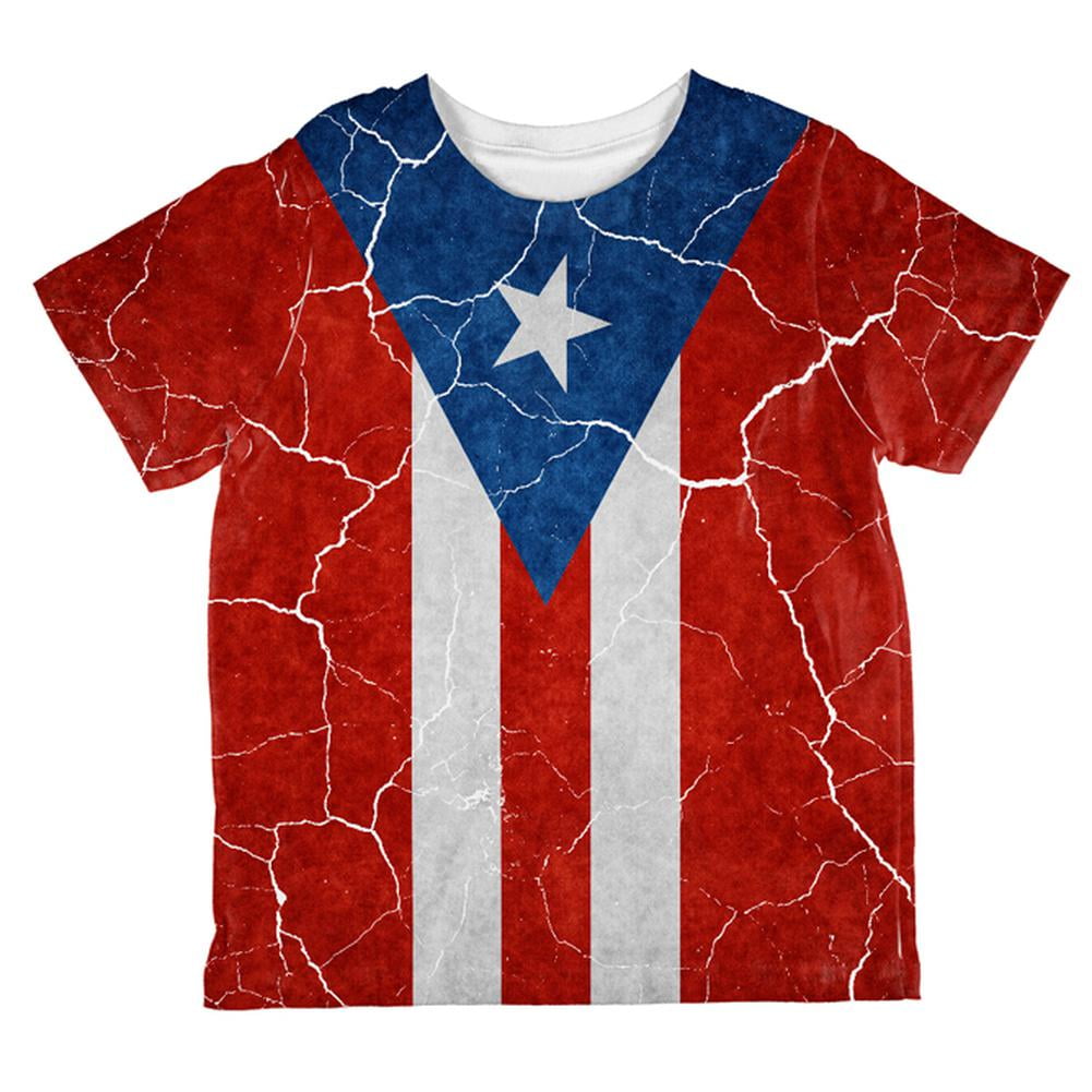 Distressed Puerto Rican Flag All Over Toddler T Shirt Multi 4T ...