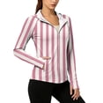 Breathable Striped Sun Shirt for Women UPF 50+ - Hooded Zip Up Rash ...