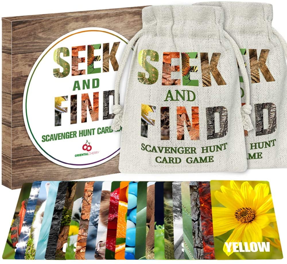 Kids Games - Seek and Find Scavenger Hunt Card Game - Outdoor Indoor ...