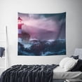 Balery lighthouse Waves Torrential Rain Pattern Tapestry 60x51 Inches ...