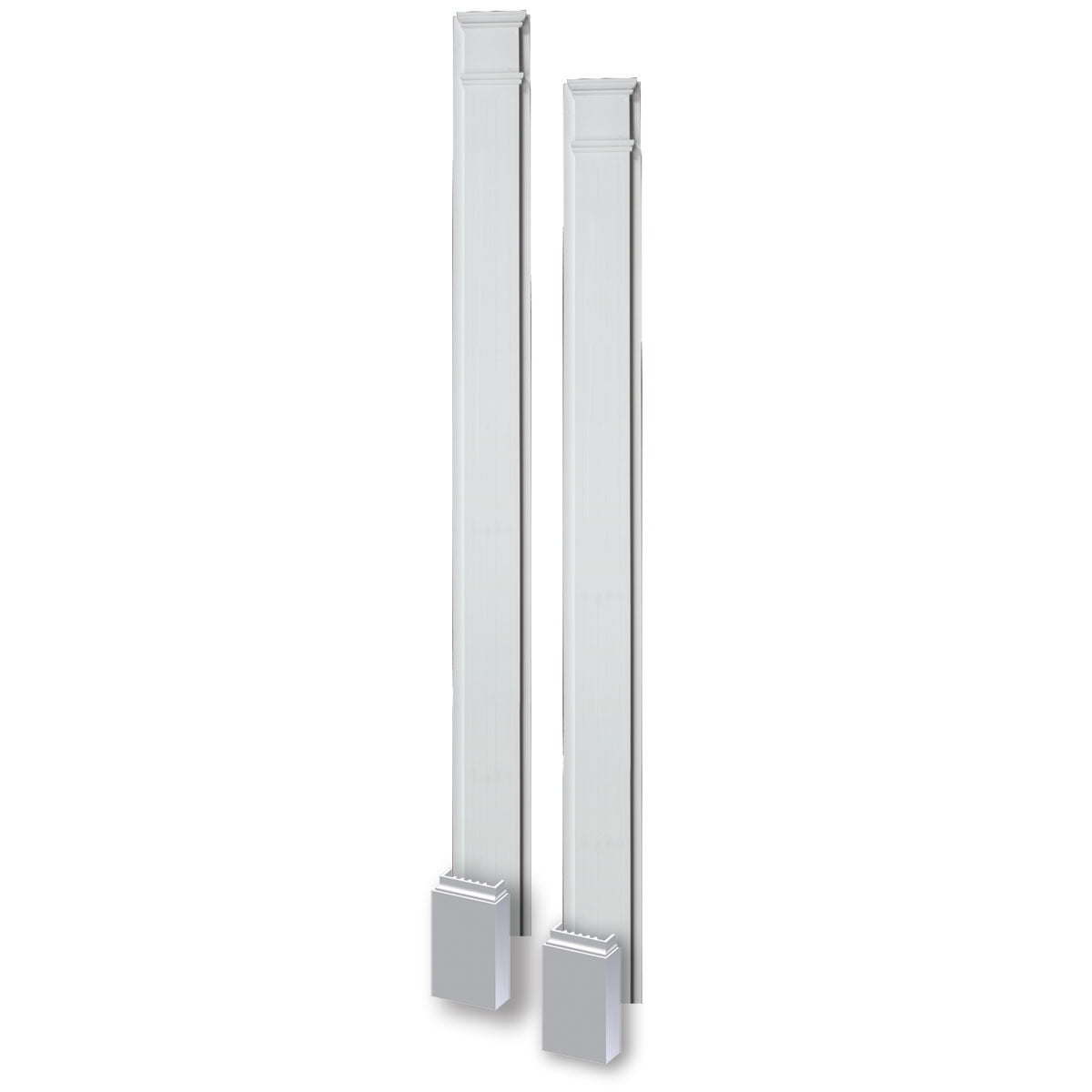 7"W x 120"H x 2 1/2"P Plain Pilaster w/ Adjustable Plinth Block (Set of ...