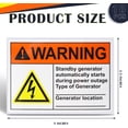 10 Pack Warning Standby Generator Automatically ANSI Label Decal with ...