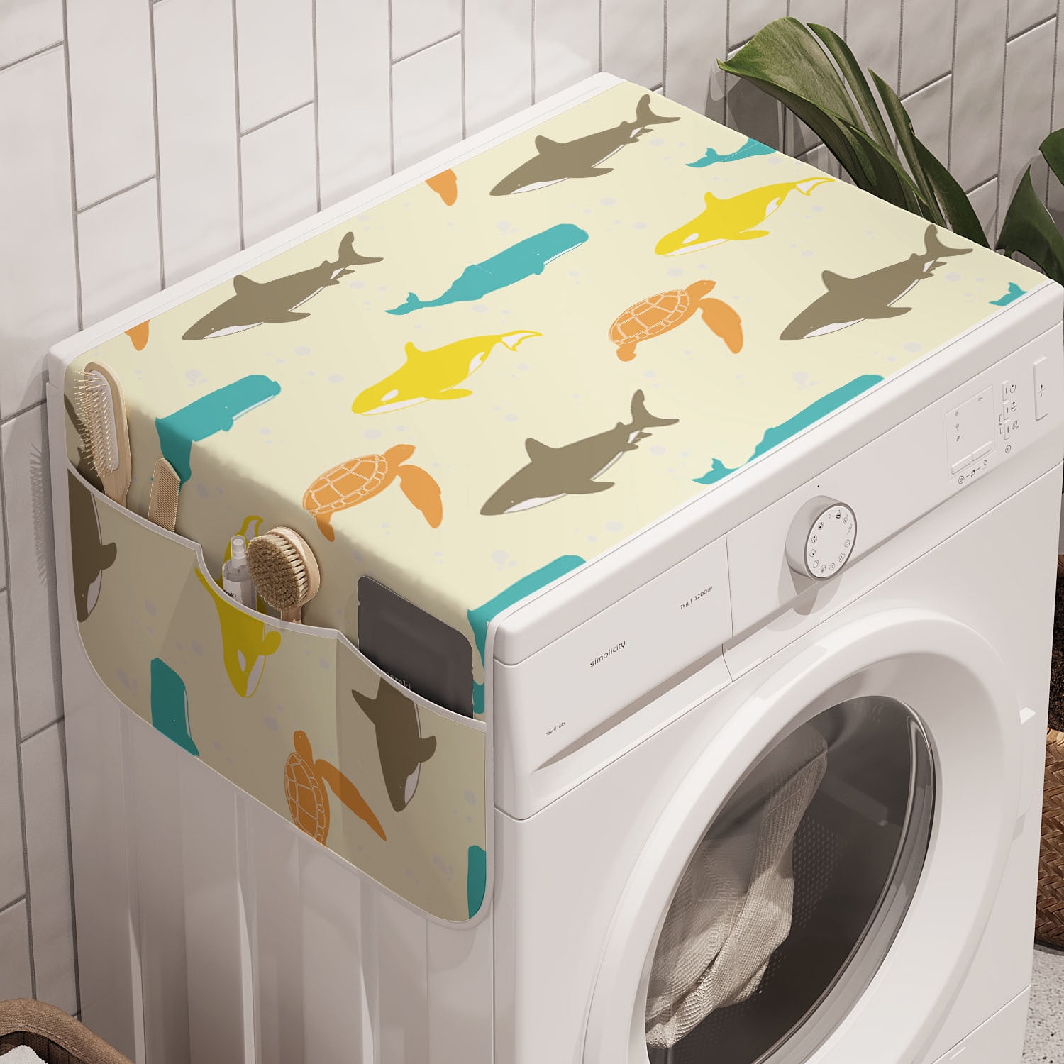 Sea Animals Washing Machine Organizer, Pattern with Whale Shark and ...