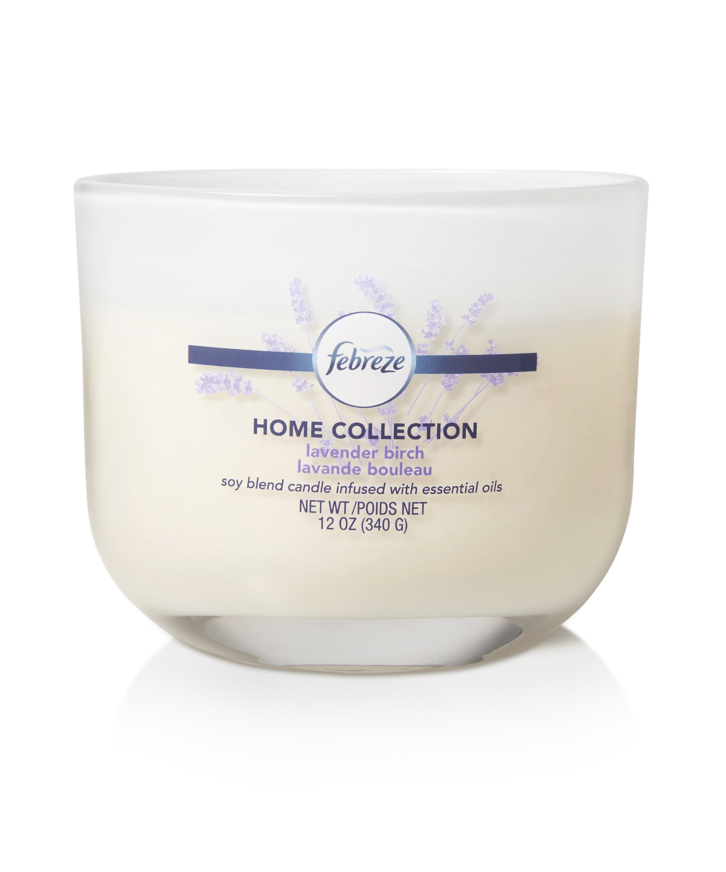 Febreze Lavender Birch 12 oz 2 Wick Candle, Home Collection, White ...