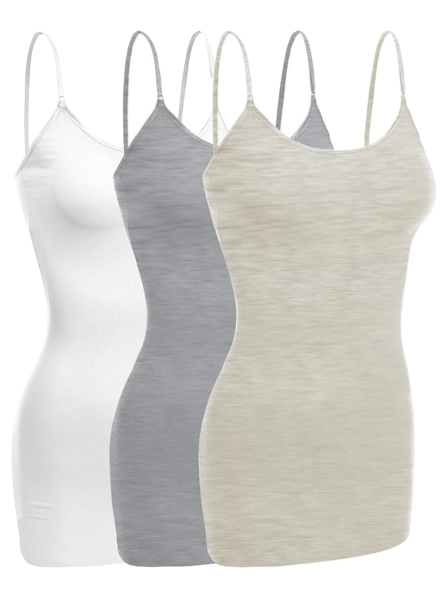 Emmalise Women Camisole Built in Bra Wireless Fabric Support Long ...