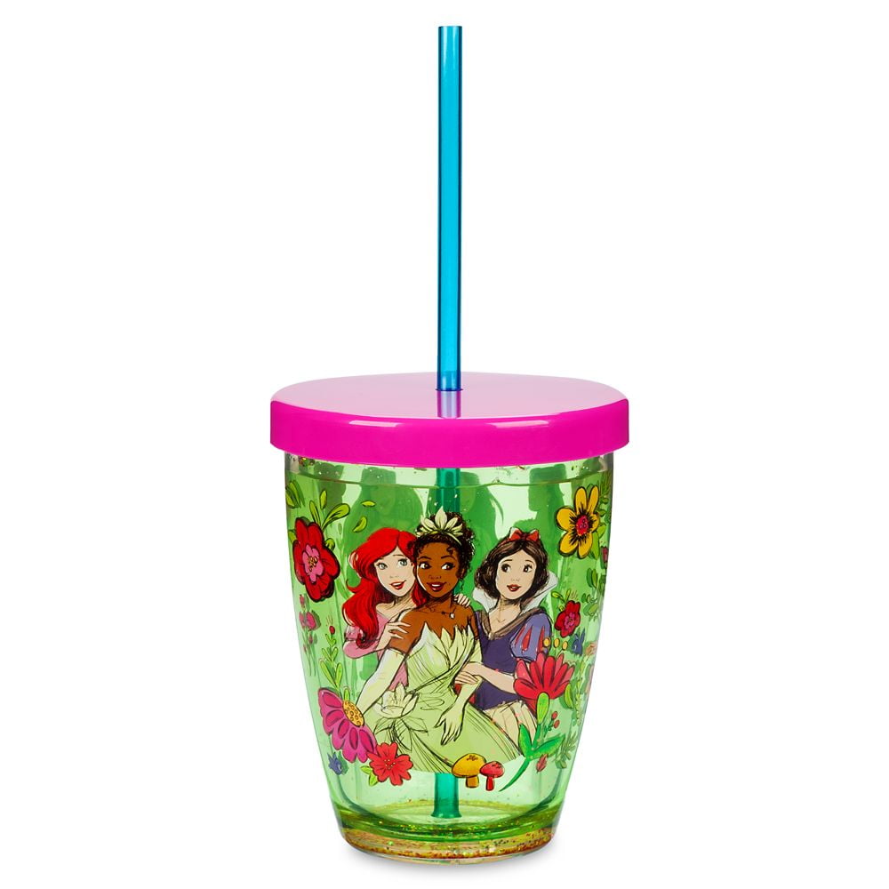 Disney Princess Tumbler with Straw for Kids Aurora, Ariel, Belle, Tiana ...