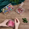 PH 4pcs Clear Acrylic Box 3x3x2.3 Inch Square Cube Container with Lids ...