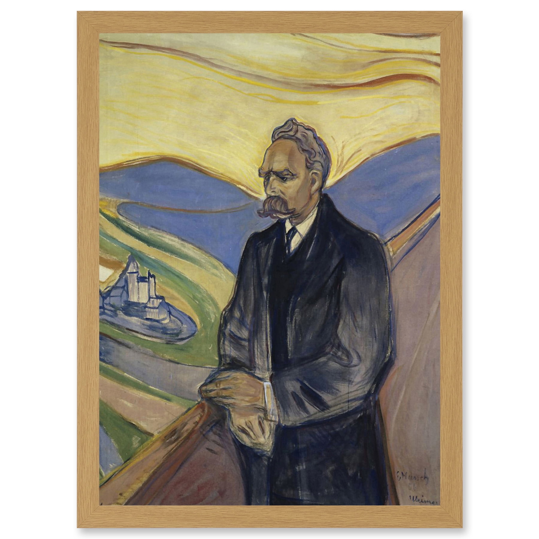 Edvard Munch Friederich Nietzsche Painting A4 Artwork Framed Wall Art ...