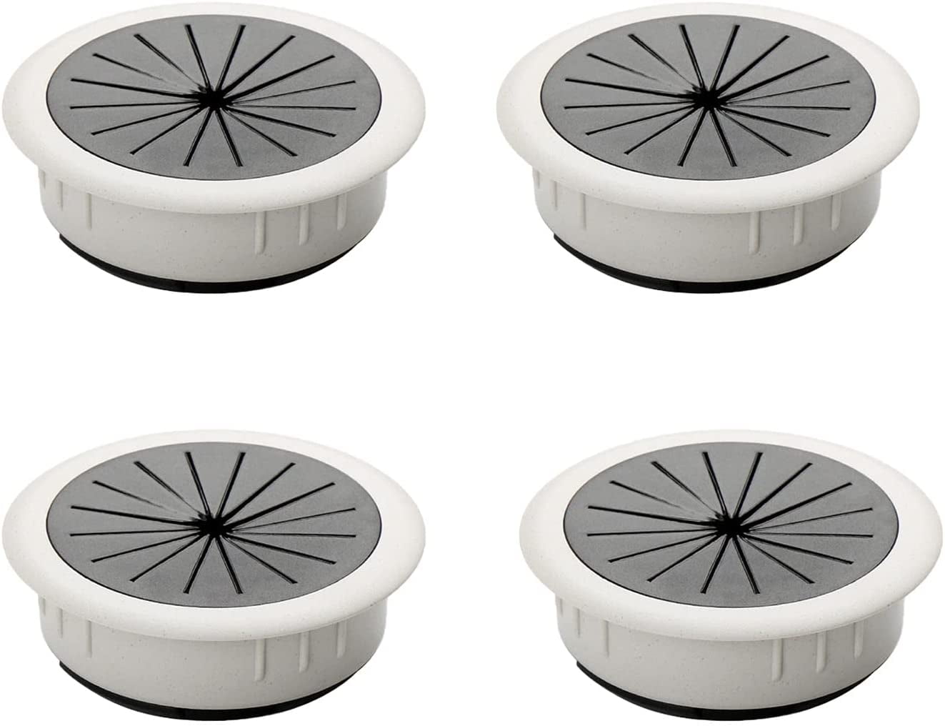 Set of 4 flexible 50 mm desk grommets, desk grommet opening, data cable ...
