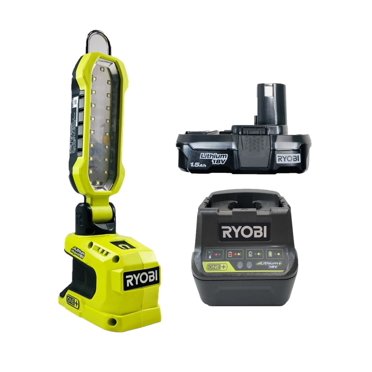 RYOBI ONE+ 18V Cordless Hybrid LED Panel Light, 3000 Lumens, 3-Settings ...