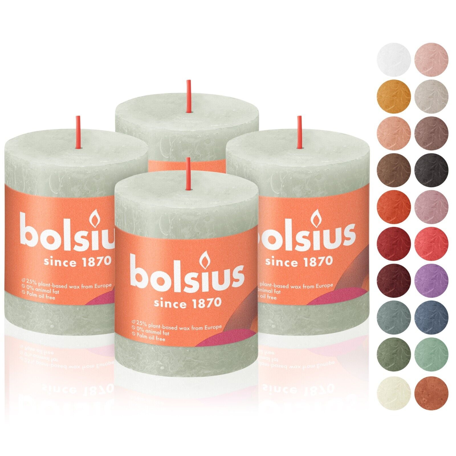 Bolsius Foggy Green Rustic Pillar Candles 2.75" X 3.25" Décor Candles ...