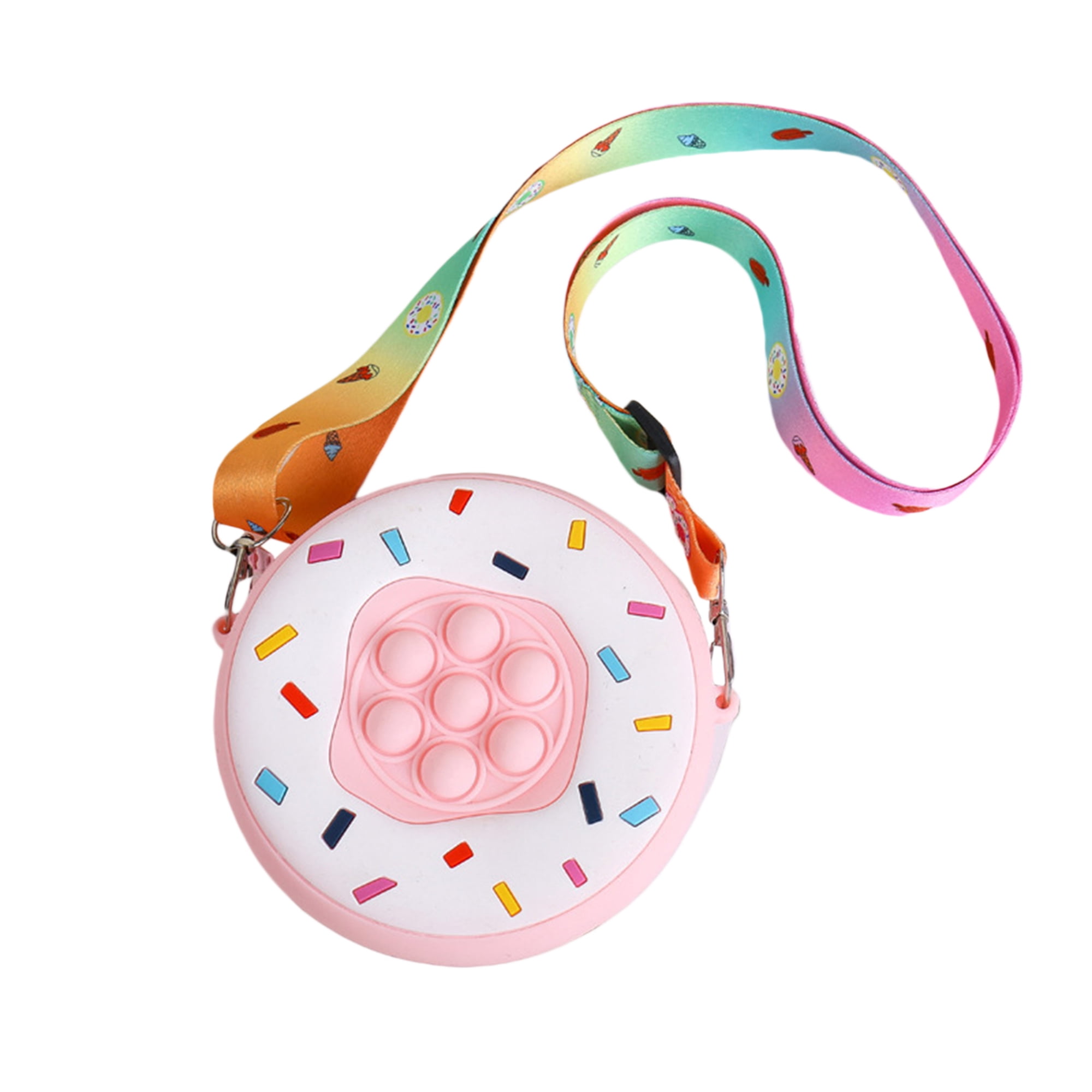 Seyurigaoka Push it Pop Bubble Silicone Shoulder Bag, Portable Doughnut ...