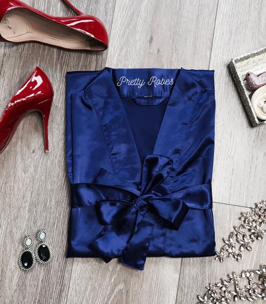 Navy Robe, Navy Satin Robe, Navy Women's Robe, Cheap Navy Robes, Navy ...