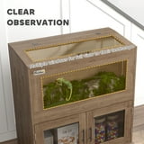 PawHut 30 Gallon Stackable Reptile Tank with Storage Cabinet, Top ...