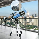 TELMU Professional High Powered Telescope, 70mm Aperture 400mm AZ Mount ...