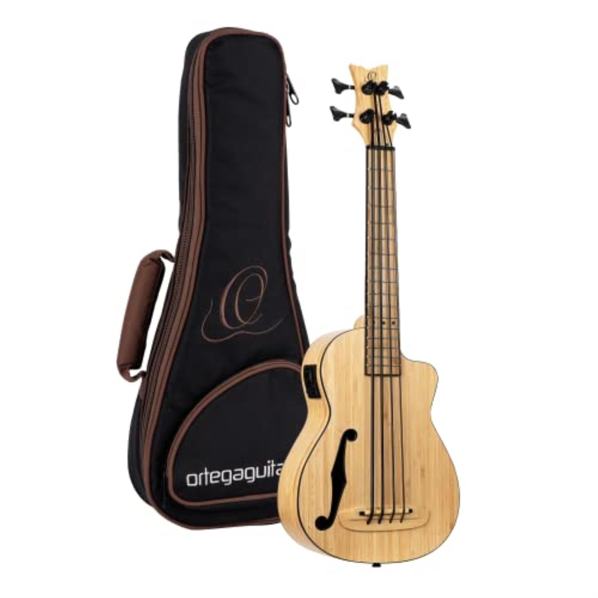 Bamboo Series All Solid Acoustic-Electric Uke-Bass with Bag - Walmart.com