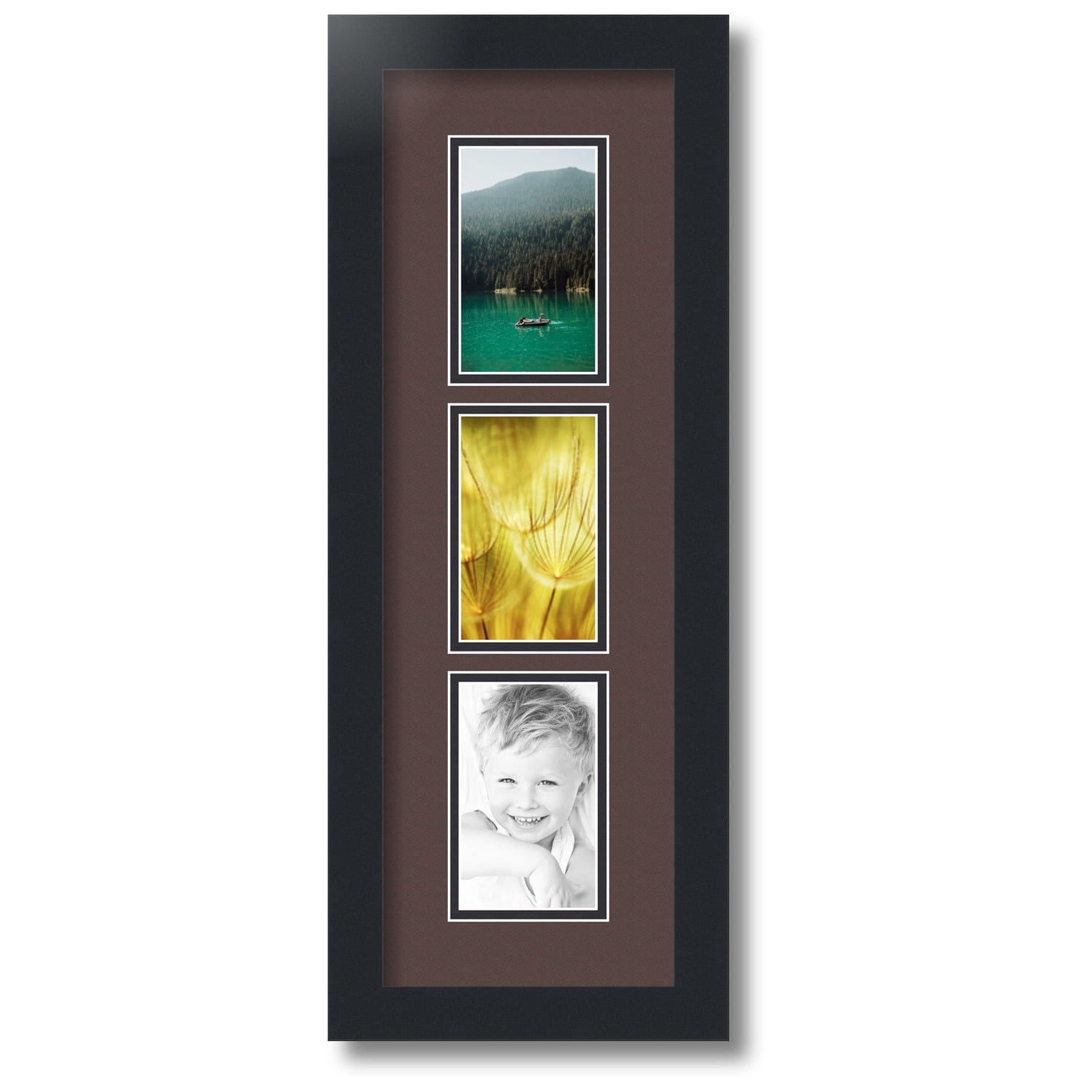 ArtToFrames Collage Photo Picture Frame with 3 - 3x5 Openings, Framed ...