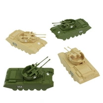 BMC Classic Payton Anti-Aircraft Tanks - 4pc Tan Green Plastic Army Men ...