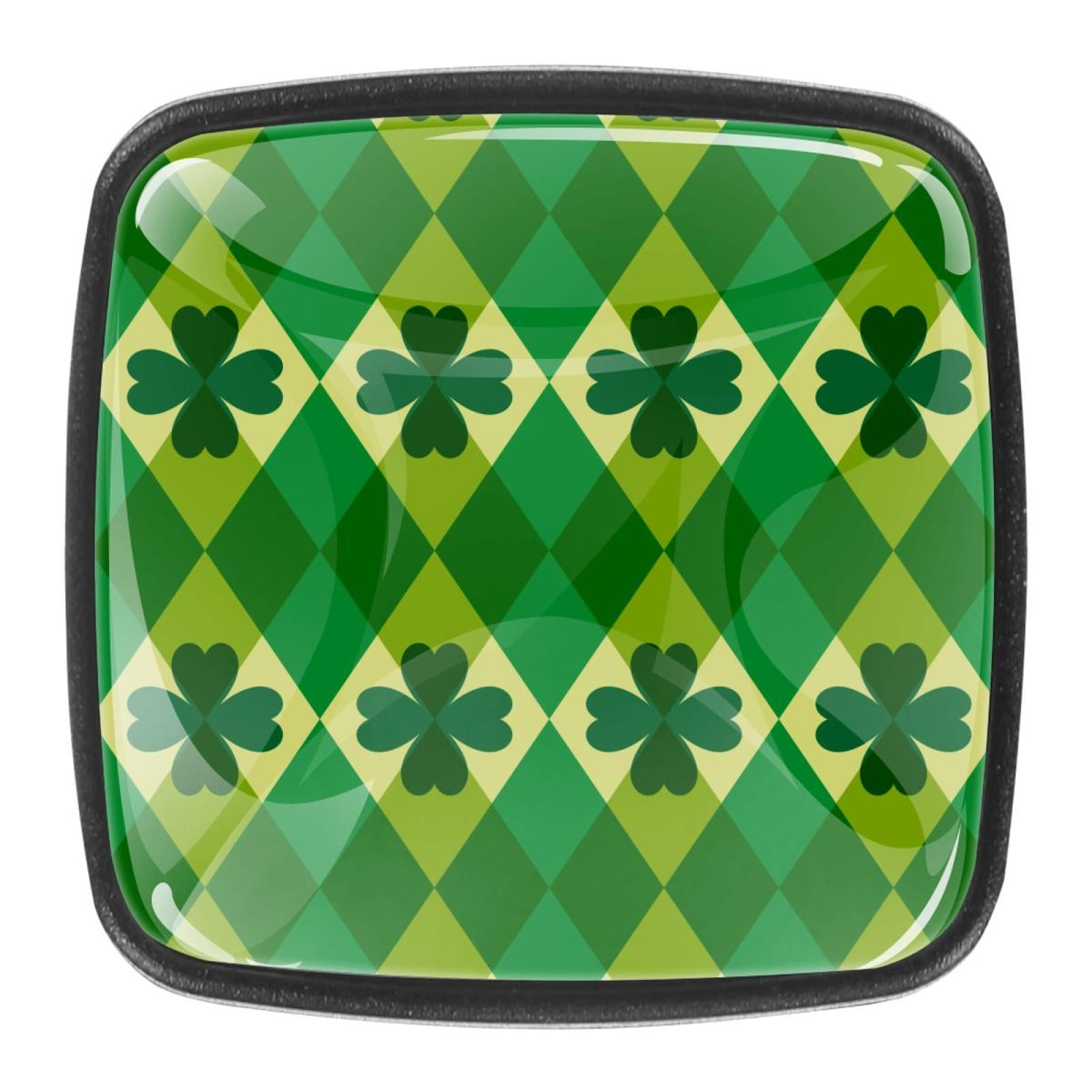 4 Pcs Square Cabinet Handle Cupboard Knob Drawer Pulls Handle Four Leaf ...