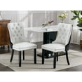Oduse Daily Set Of 6 Two Tone Dining Chairs Upholstered In White Pu