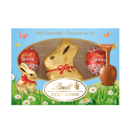 Lapin de Pâques en chocolat au lait GOLD BUNNY et œufs LINDOR au ...