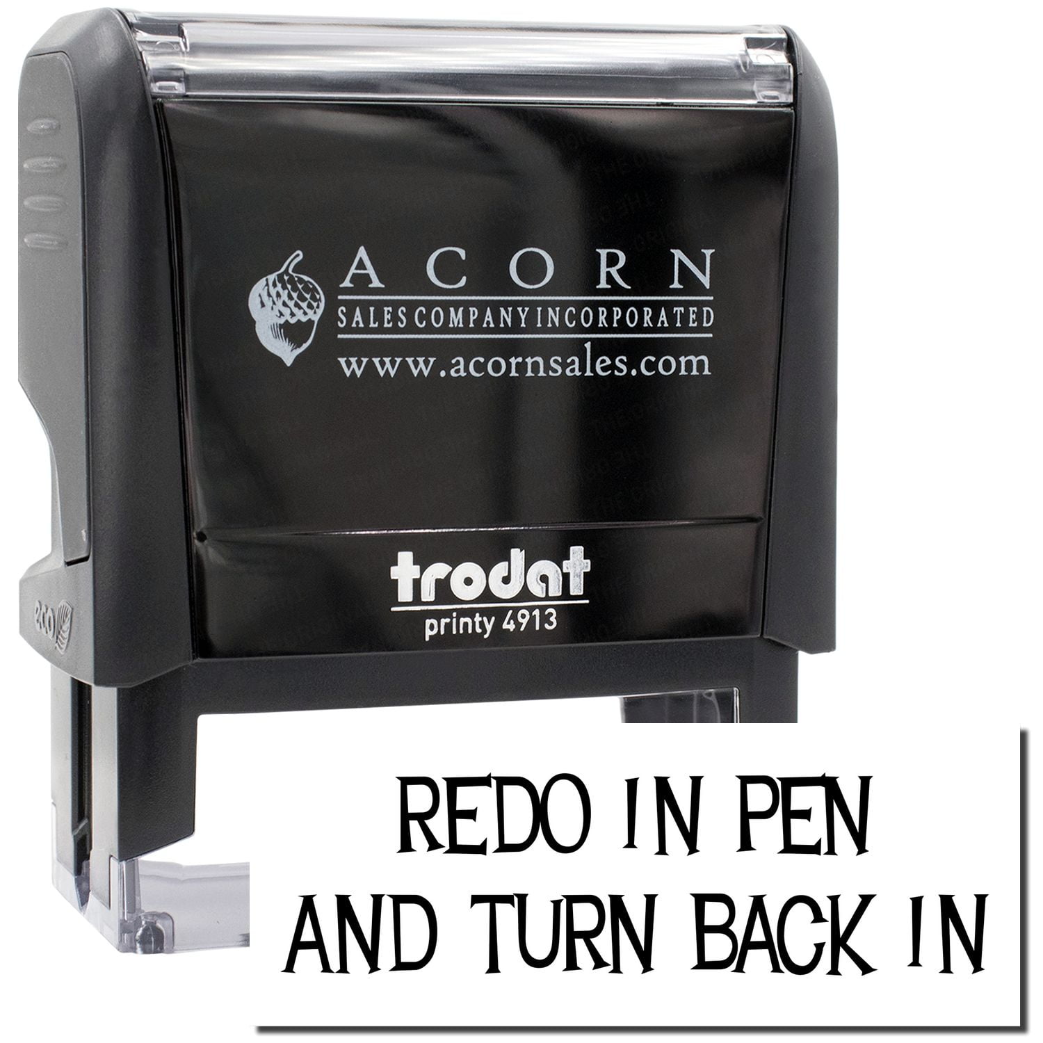 Large Self-Inking Redo In Pencil And Turn Back In Stamp, Trodat Printy ...