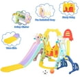 TOBBI 6-in-1 Toddler Playset: Slide, Swing, Climber, Basketball Hoop ...