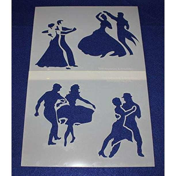 Mylar 2 Pieces of 14 Mil 8" X 10" Dancing Stencils- Painting /Crafts ...
