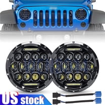 Pair Dot Approved 7 Inch LED Headlights High Low Beam Halo Angle Eyes ...