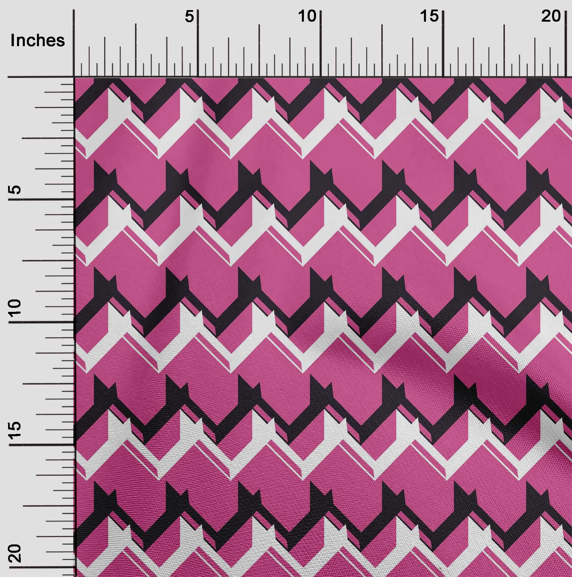 oneOone Cotton Silk Fabric Chevron Geometric Print Fabric By The Yard ...