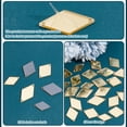 300Pcs 3 Styles Rhombus Acrylic Mirror Sew on Rhinestone Gold 17.5~23 ...