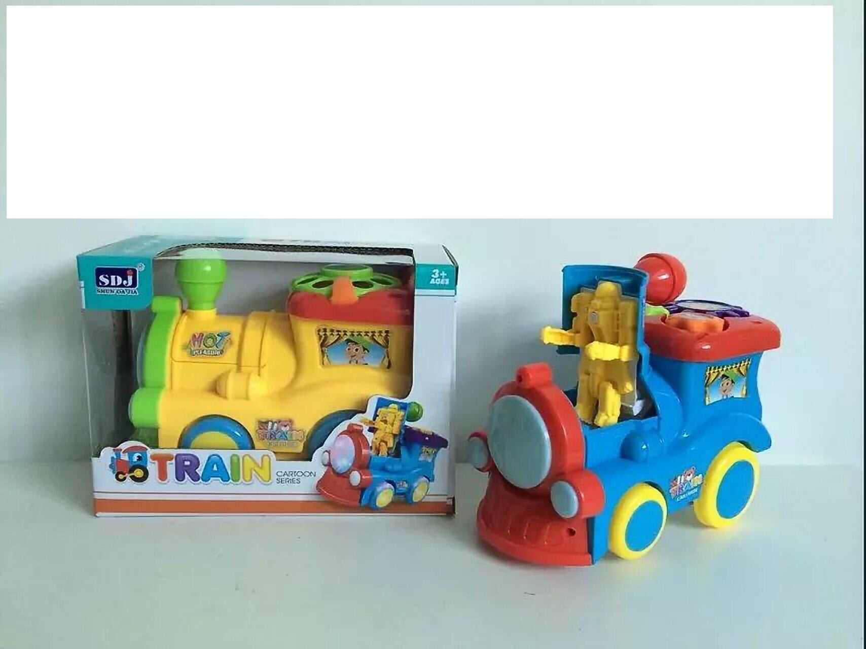 Bump and Go Train Locomotive With Robot for Kids -Battery Operated Toy ...