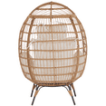 Sesslife Wicker Egg Chair with Stand, Outdoor Indoor Oversized Lounger ...