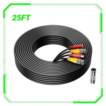 CableVantage 60ft Security Camera Cable Wire with BNC RCA Connectors ...