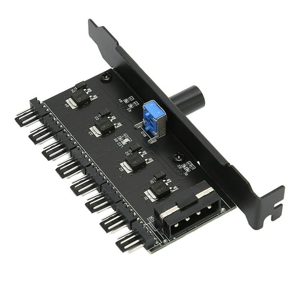 PC Fan Hub, Knob Adjustment 8 Channels High Accuracy Easy Installation ...