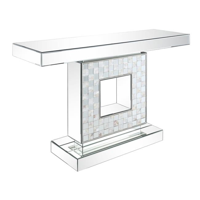 32 x 14 x 48 in. Nasa Rectangle Accent Table, Mirrored & Mother of ...