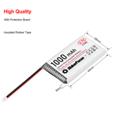 4pcs 3.7V Lithium Rechargable Battery, 802540 3.7V 1000mAh Battery with ...