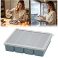 Eqslft 1PC Silicone Ice Cube Tray with Lid, 4-Grid Large Freezer Tray ...