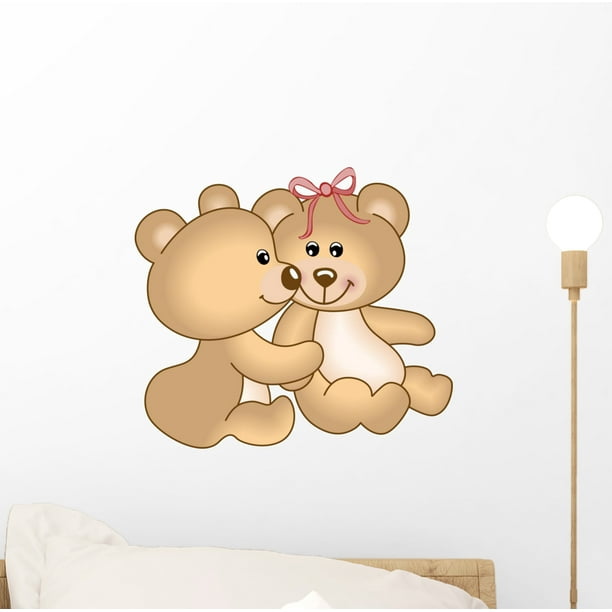 Teddy Bears Love Wall Decal by Wallmonkeys Peel and Stick Graphic (12 ...