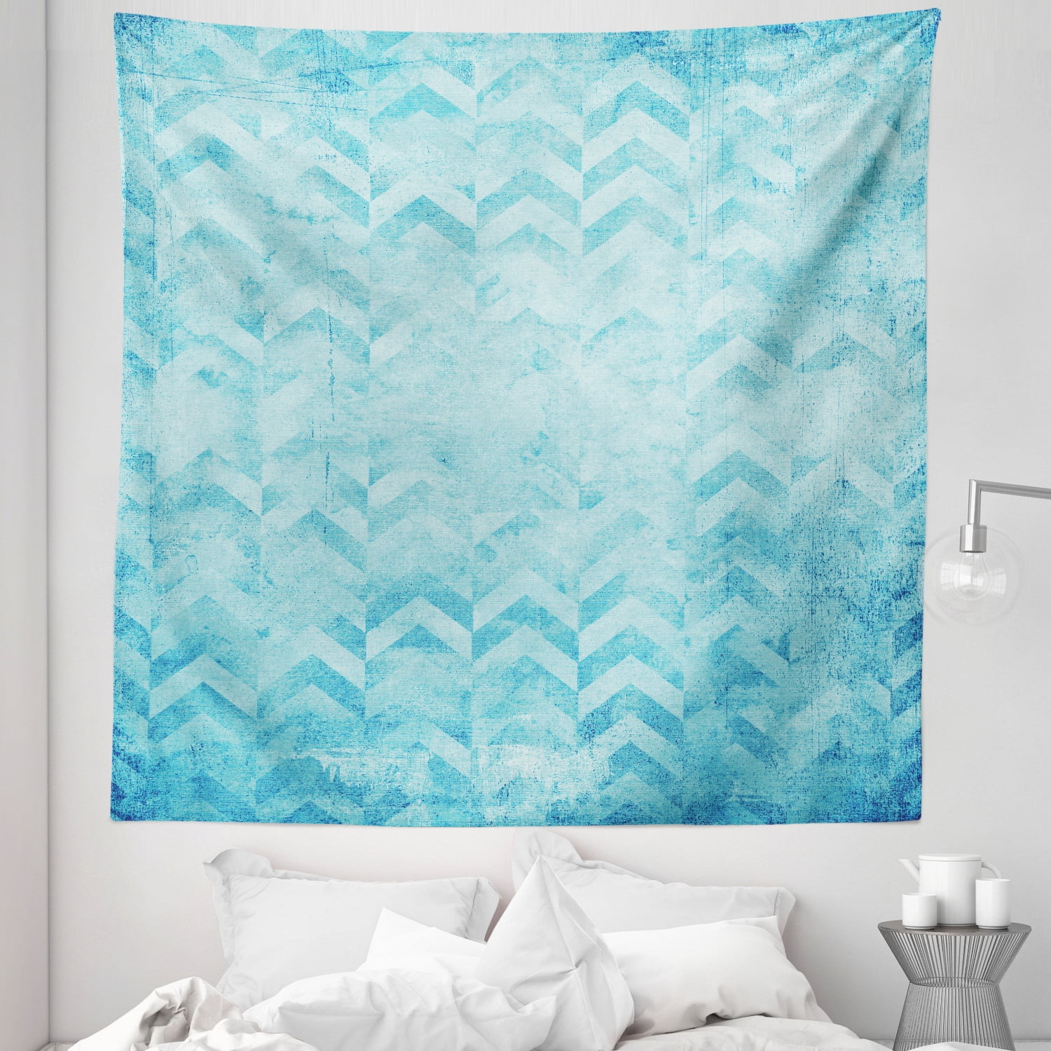 Turquoise Tapestry, Geometric Design Chevron Patterns on Old Vintage ...