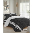 4 Piece Duvet Cover Set Full, Retro Black Linen Texture Soft Breathable ...