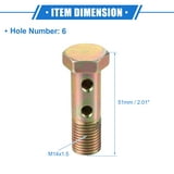 Unique Bargains 1 Set Car Double Banjo Bolt M14x1.5 51mm Metric Thread Turbo Brake Line Fitting ...