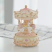 Collections Etc Pink Ceramic Carousel Music Box with Golden Accents ...
