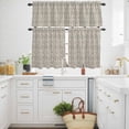 Black Striped Kitchen Curtains and Valances Set, Brown Background ...