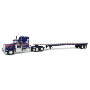 First Gear DCP 1/64 Peterbilt 379 & 2 Pup Flatbeds with Hay Loads, 2024 ...
