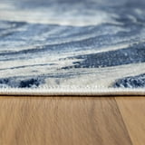Luxe Weavers Marble Abstract Ocean Swirl Blue 6x9 Area Rug, Stain ...