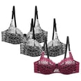 BRGZLK 3 Pack Plus Size Bra for Women Trendy Floral Lace Embroidery ...